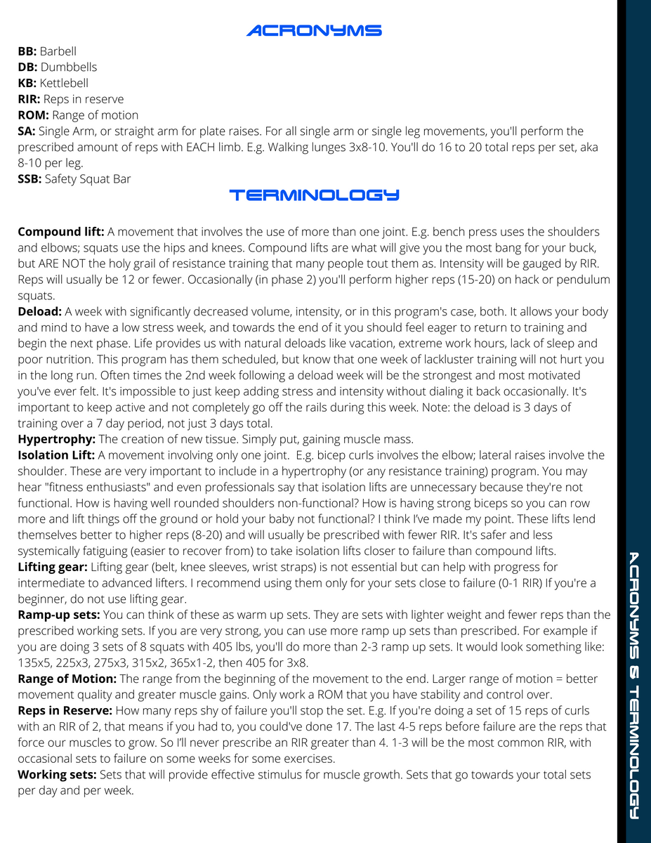 19-Week Hypertrophy Workout Program – Terminator Training